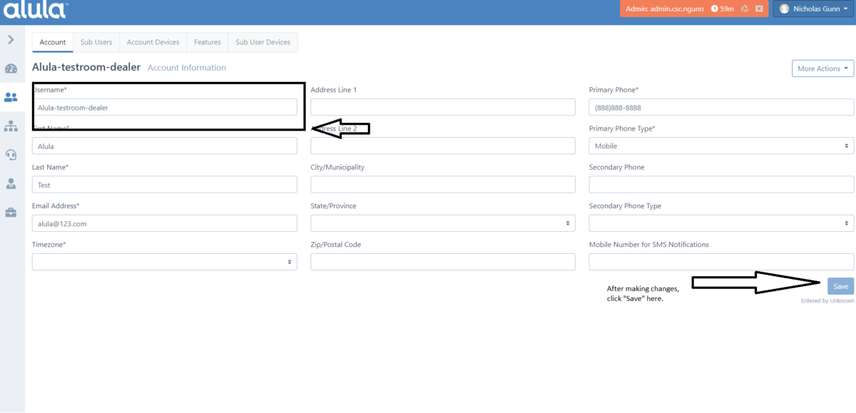 How Do I Change The Customer's Username? - Alula